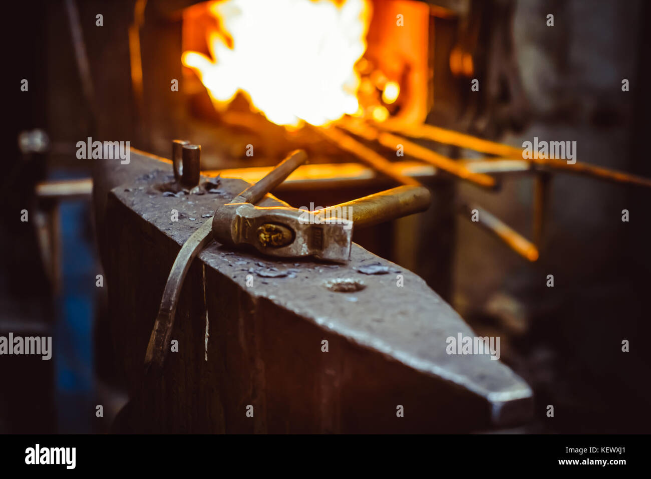Tools in the forge Stock Photo - Alamy