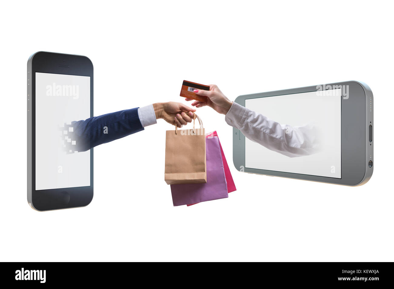 Online shopping through buying from internet Stock Photo - Alamy