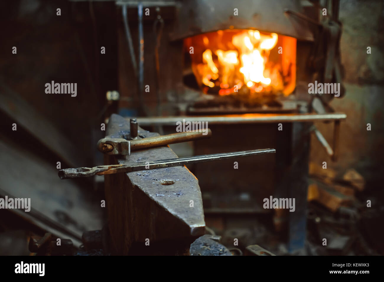 Tools in the forge Stock Photo - Alamy