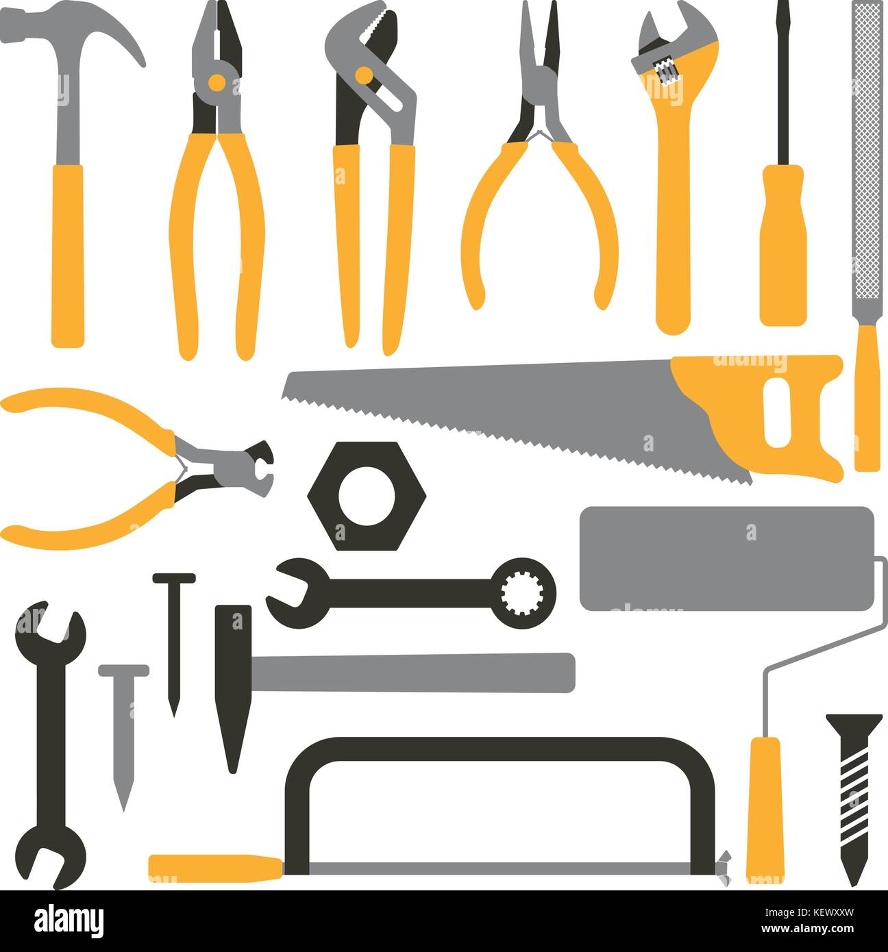 Vintage vector seamless pattern background with various tools Stock ...