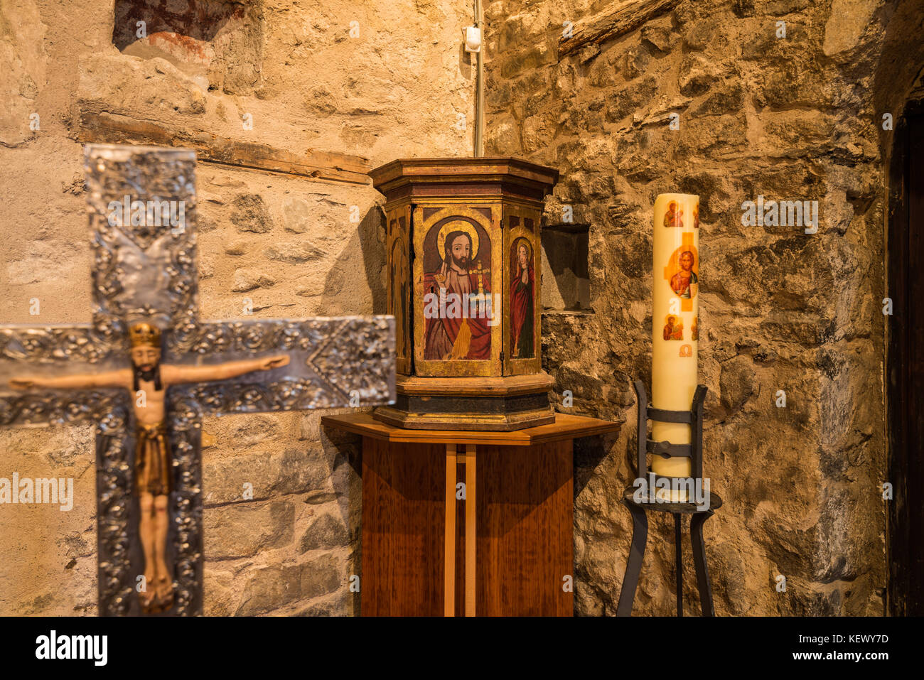 Interior of the Santa Coloma church, Andorra, Europe Stock Photo - Alamy