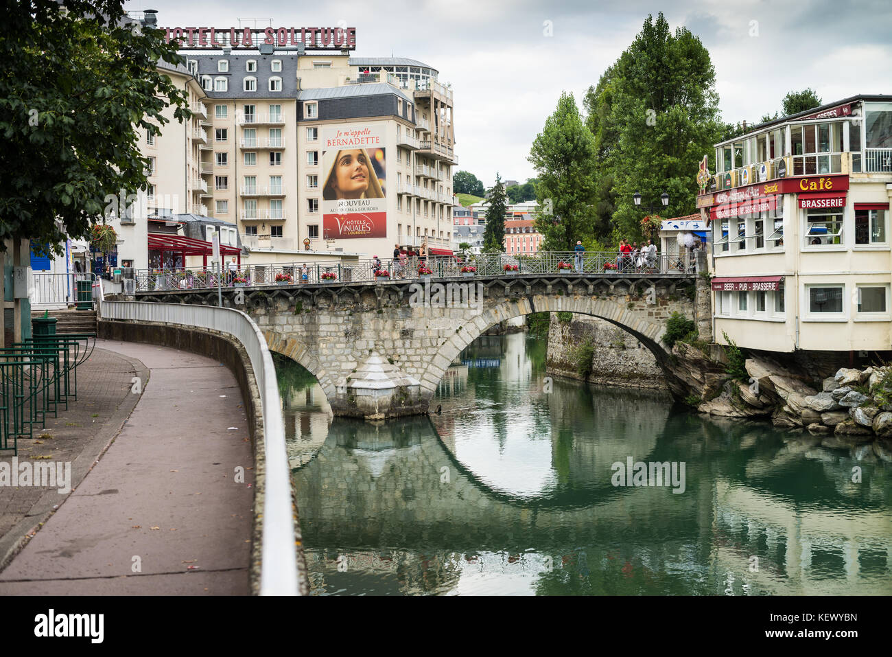 bridge over river in the Lourdes, France, Europe Stock Photo - Alamy