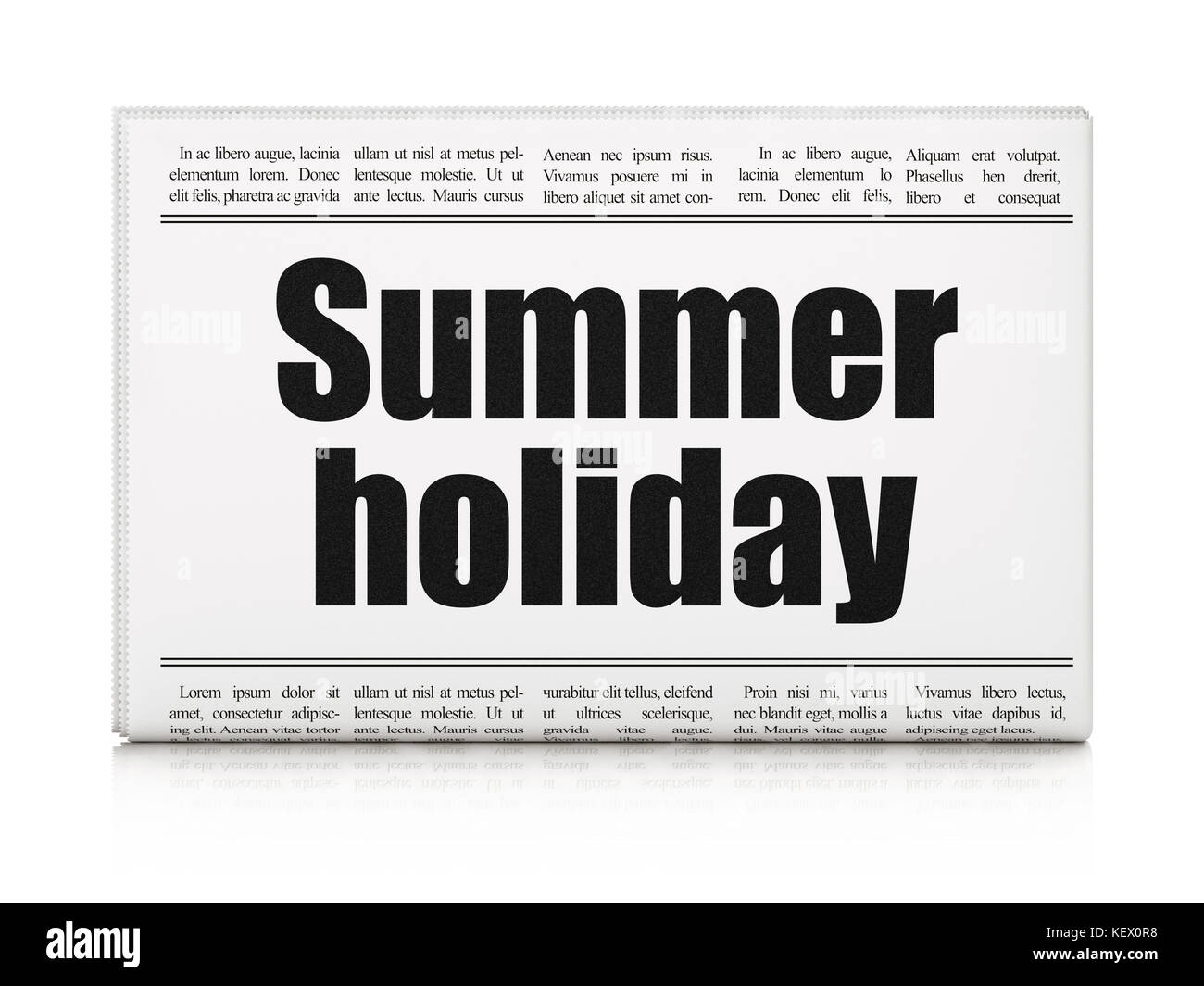 Vacation concept: newspaper headline Summer Holiday Stock Photo - Alamy