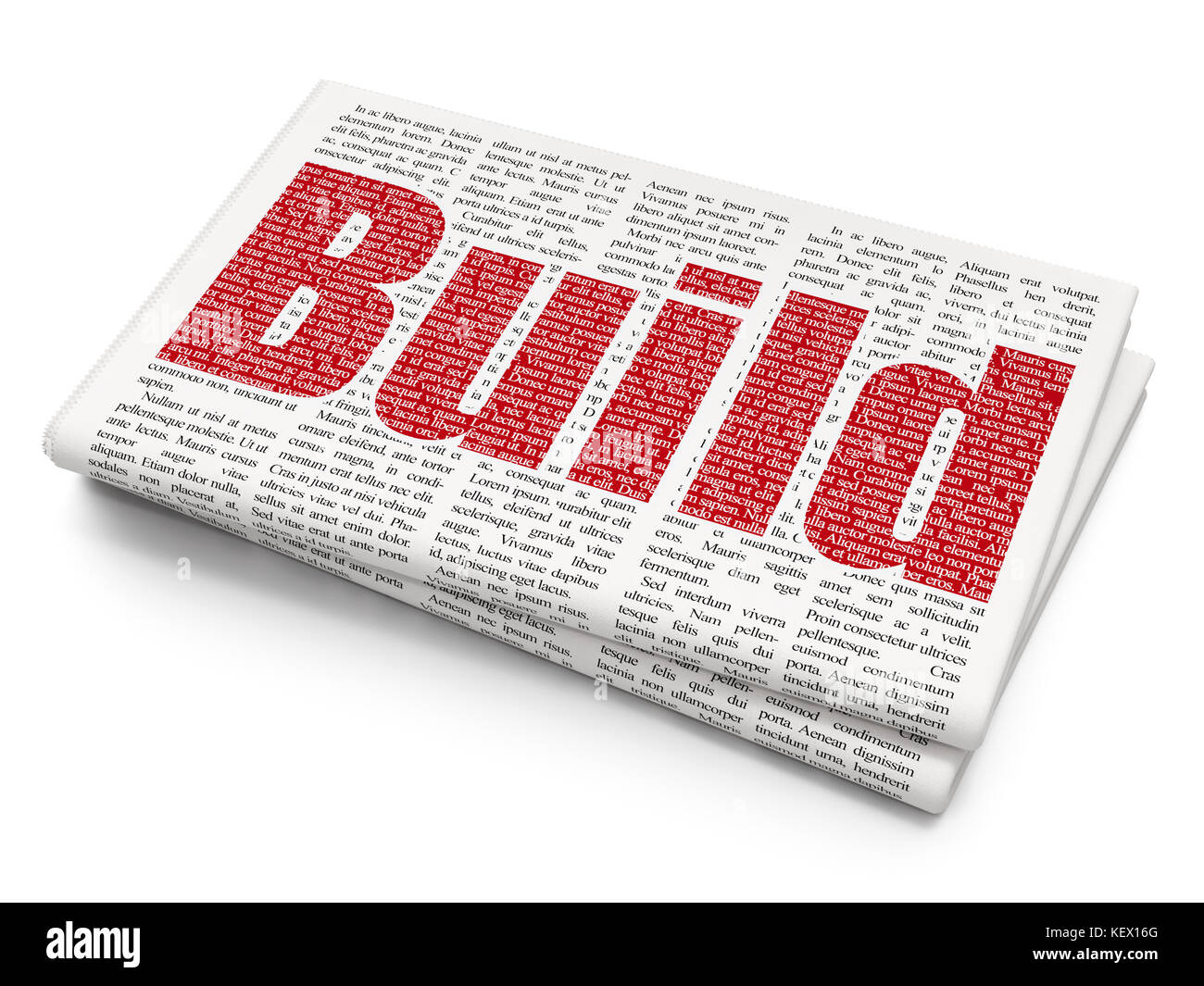 Construction concept: Build on Newspaper background Stock Photo - Alamy