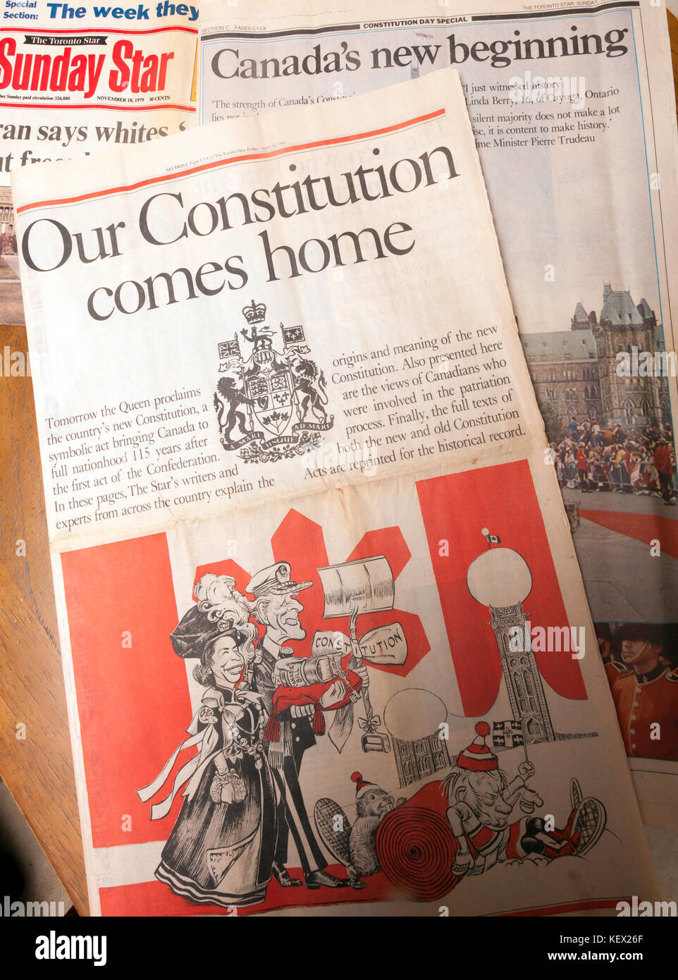 Canada's new Constitution formed on April 1982 in Ottawa,Ontario,Canada ...