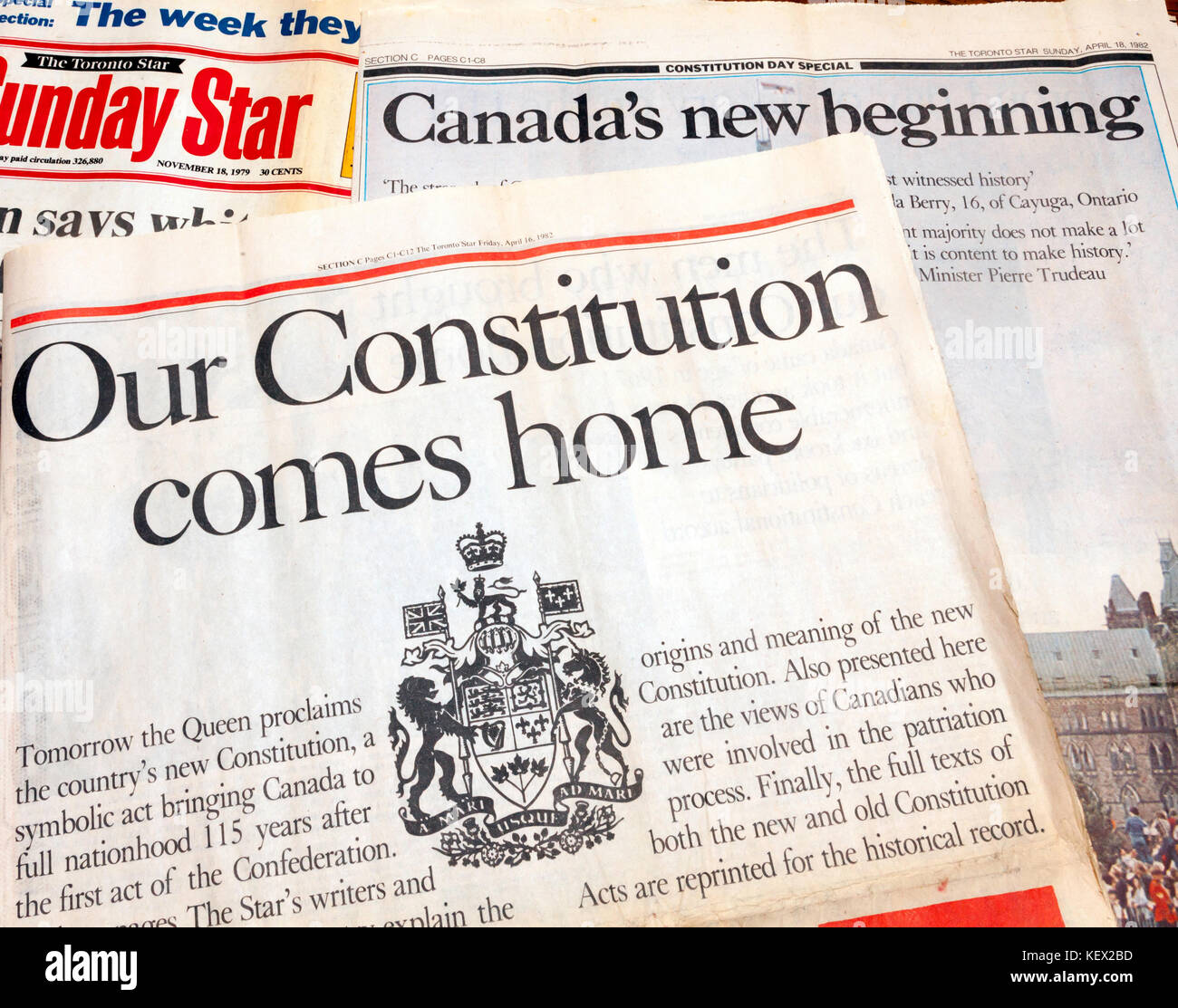 Canada's new Constitution formed on April 1982 in Ottawa,Ontario,Canada ...