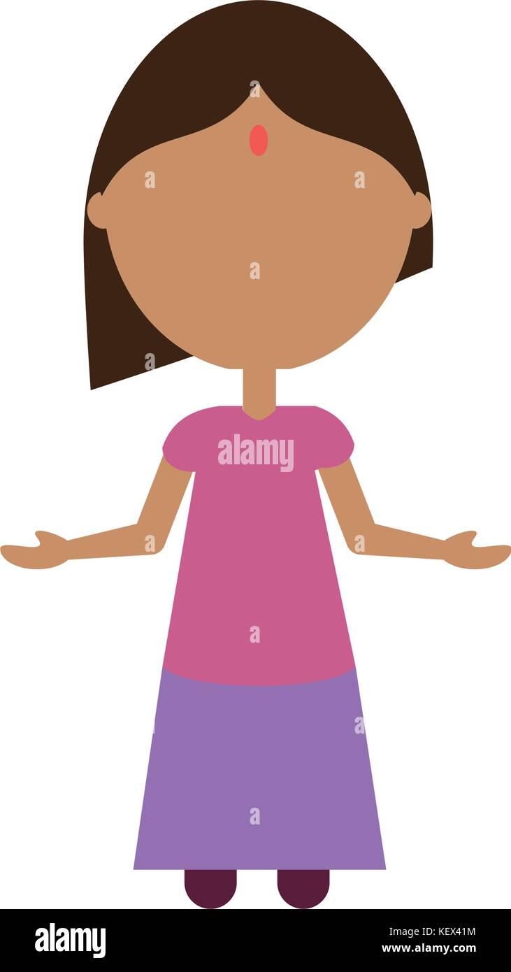 colorful woman with open arms over white background vector illustration ...