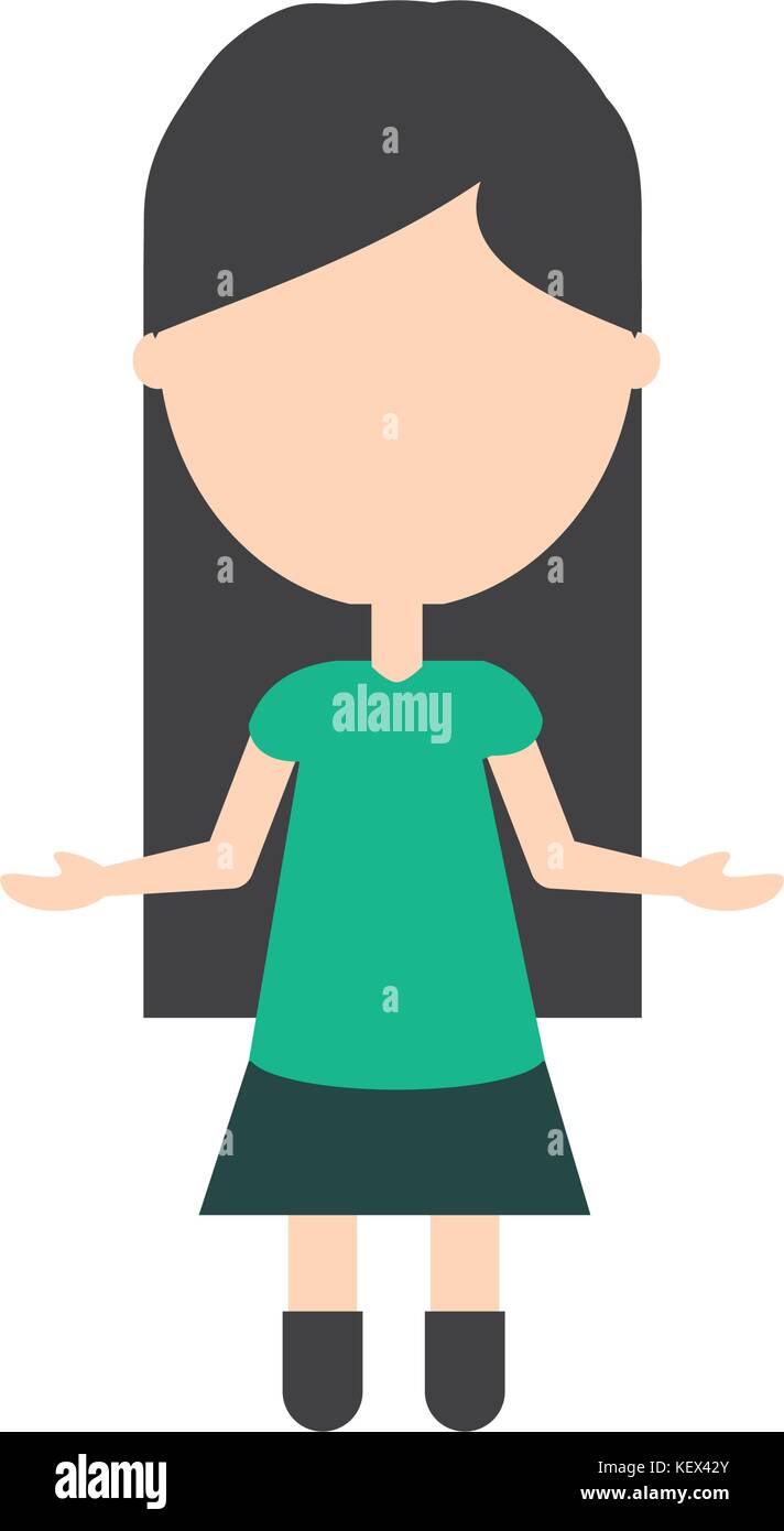 colorful woman with open arms over white background vector illustration ...