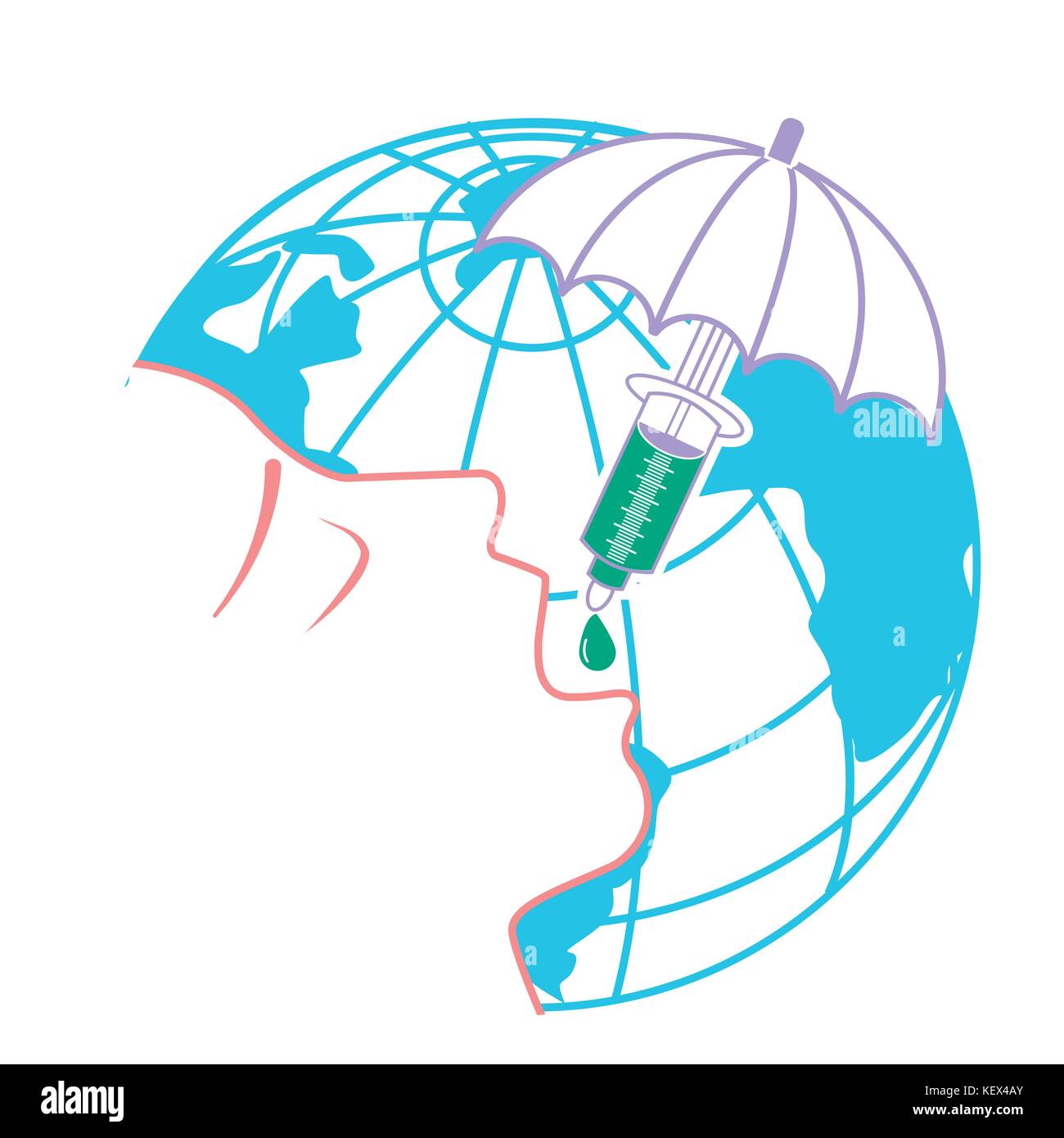 concept of disease prevention, protection against disease in the form ...