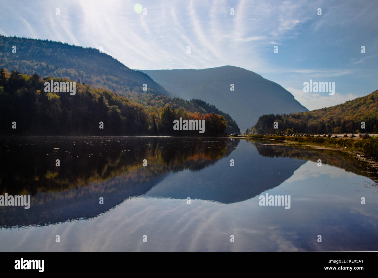 Saco Lake, looking south, Crawford Notch, Caroll, New Hampshire, USA ...
