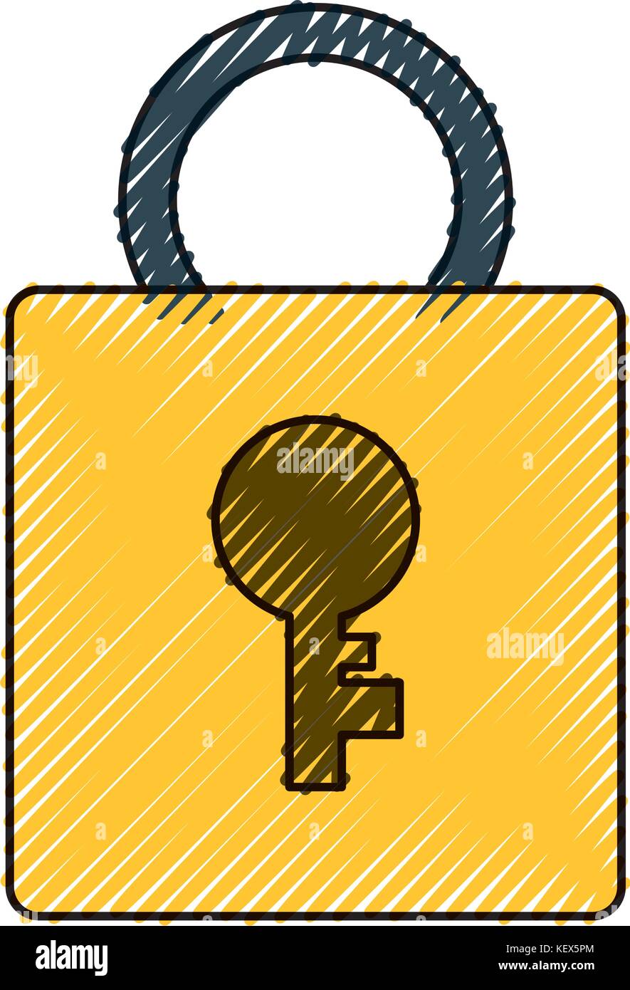 colored padlock doodle over white background vector illustration Stock ...