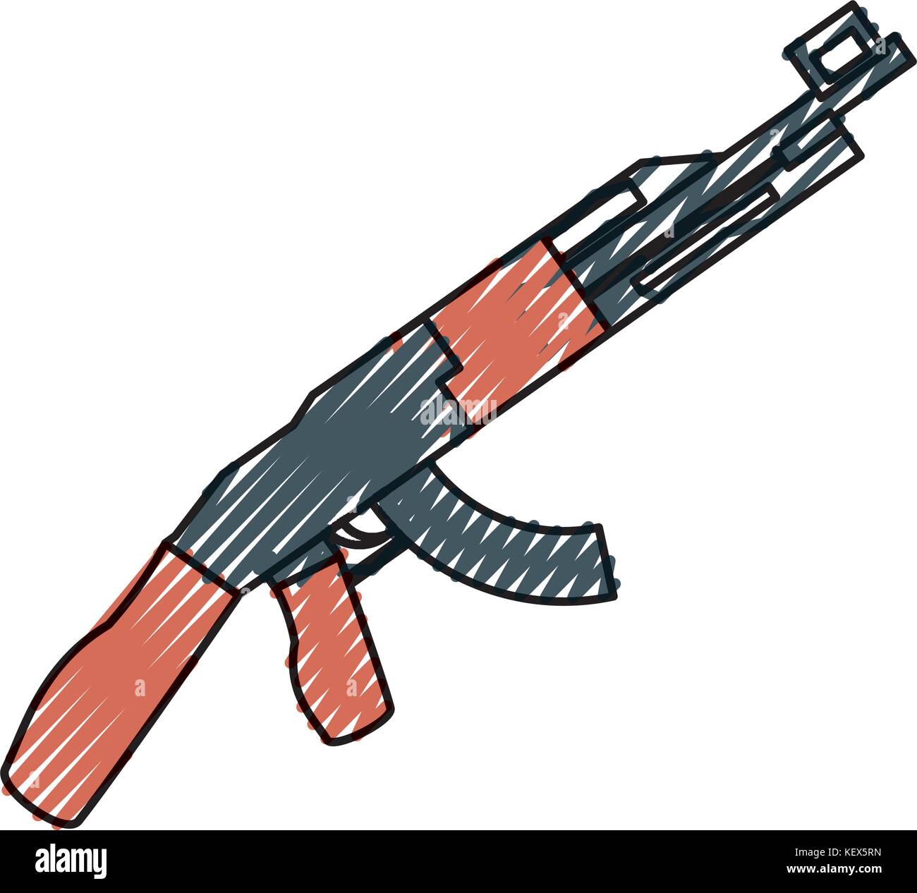 colored rifle doodle over white background vector illustration Stock ...