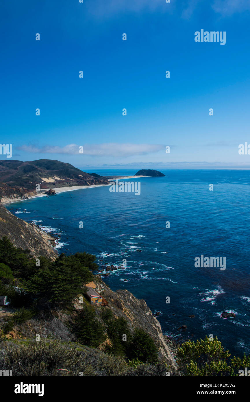 Sandy beaches near Point Sur State park, Big Sur, California, USA Stock ...