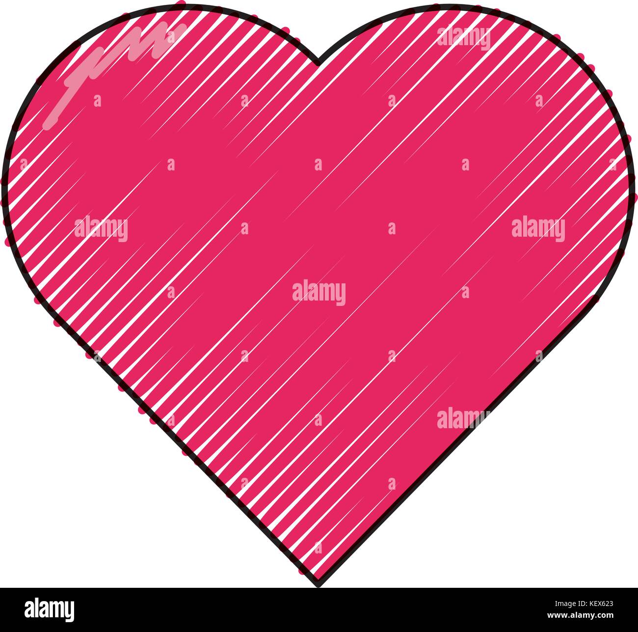 colored heart doodle over white background vector illustration Stock ...