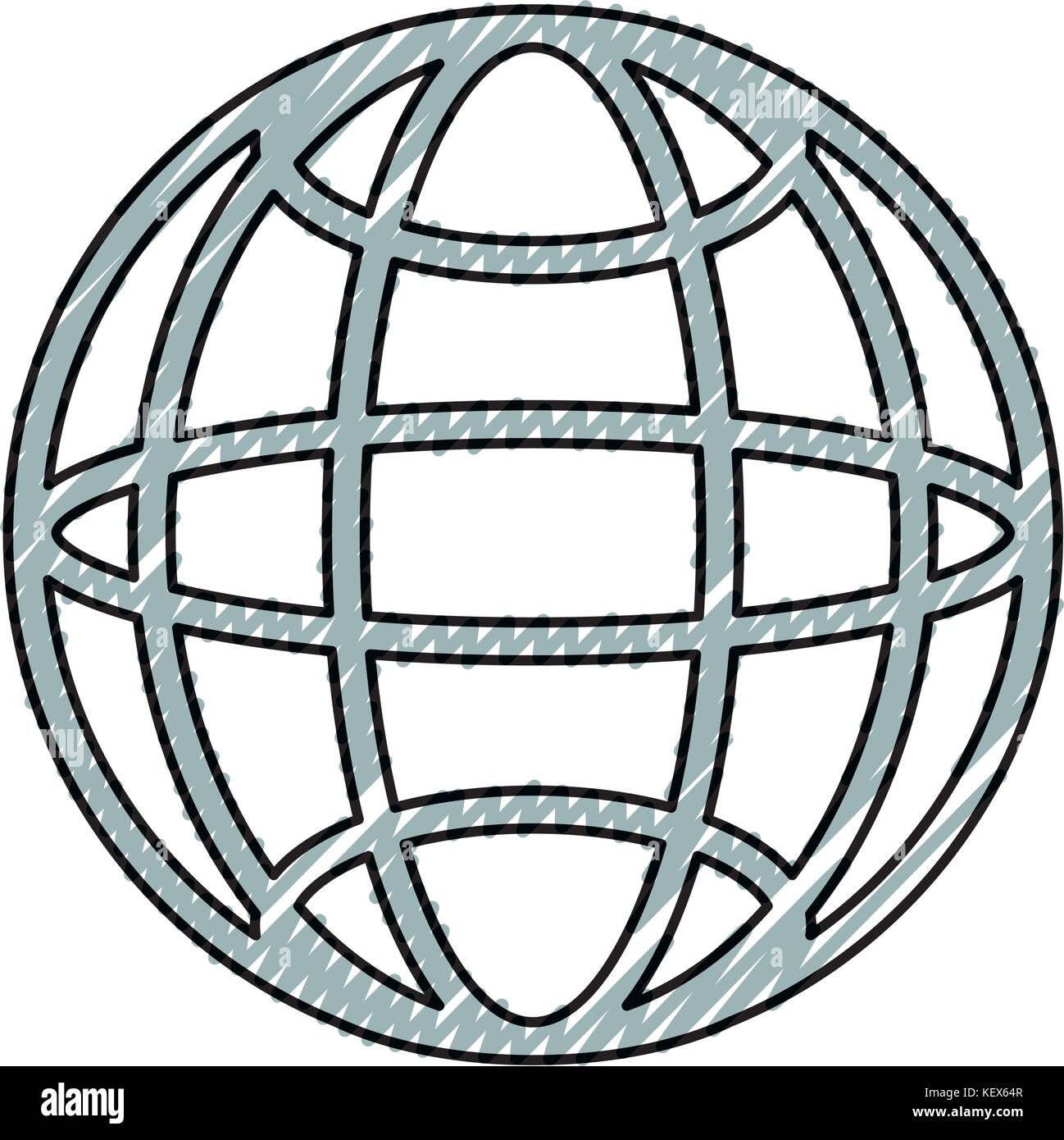 colored global planet doodle over white background vector illustration ...