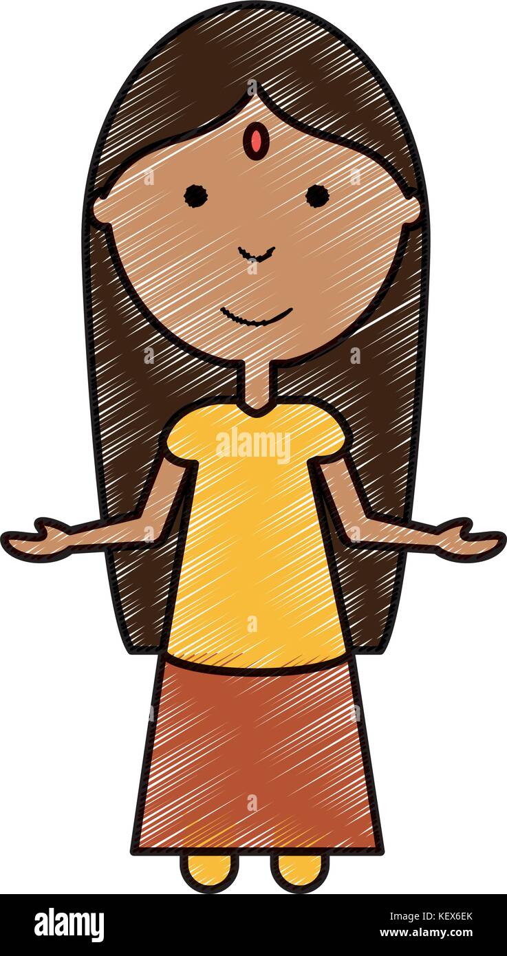 colored woman with open arms over white background vector illustration ...