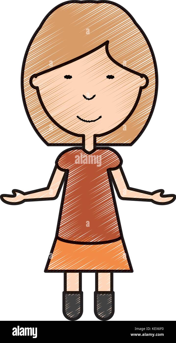 colored woman with open arms over white background vector illustration ...