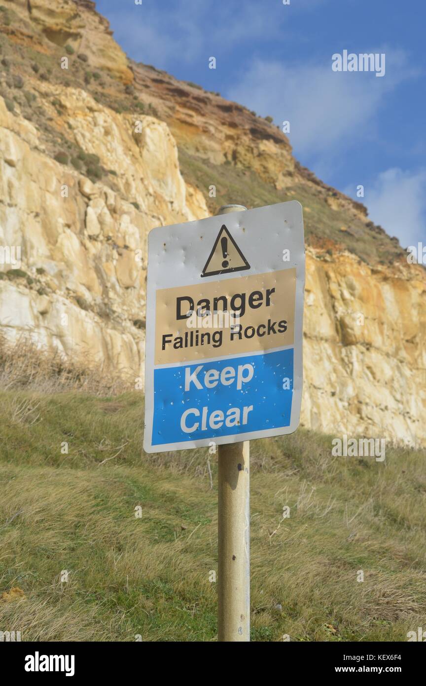 Danger falling rocks sign keep hi-res stock photography and images - Alamy