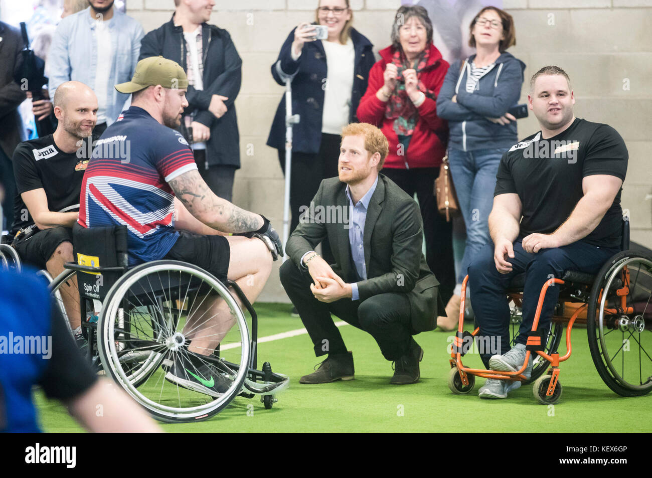 Prince Harry meets Invictus Games gold medalist Greg Dunnings during ...