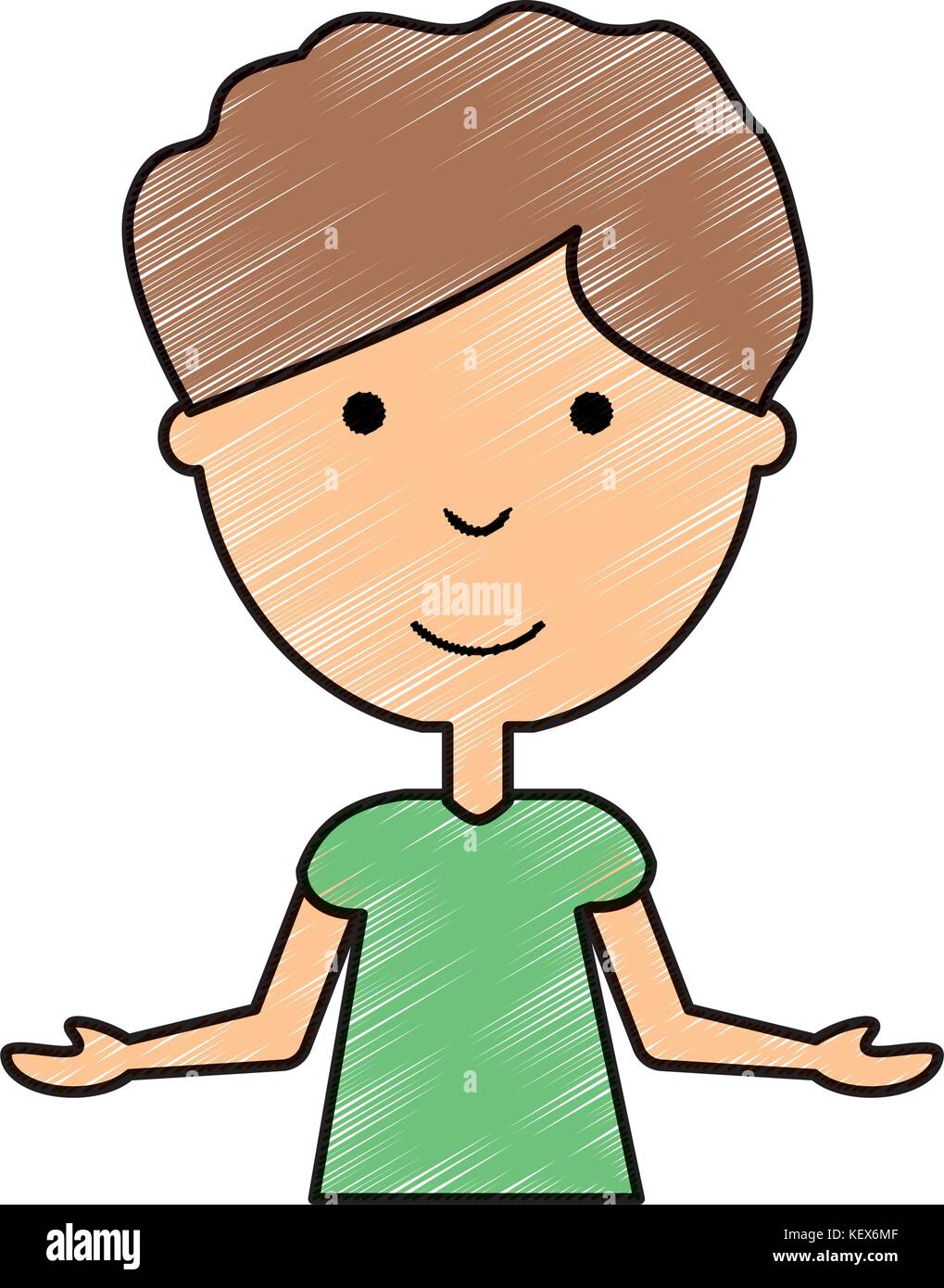 colored man with open arms over white background vector illustration ...