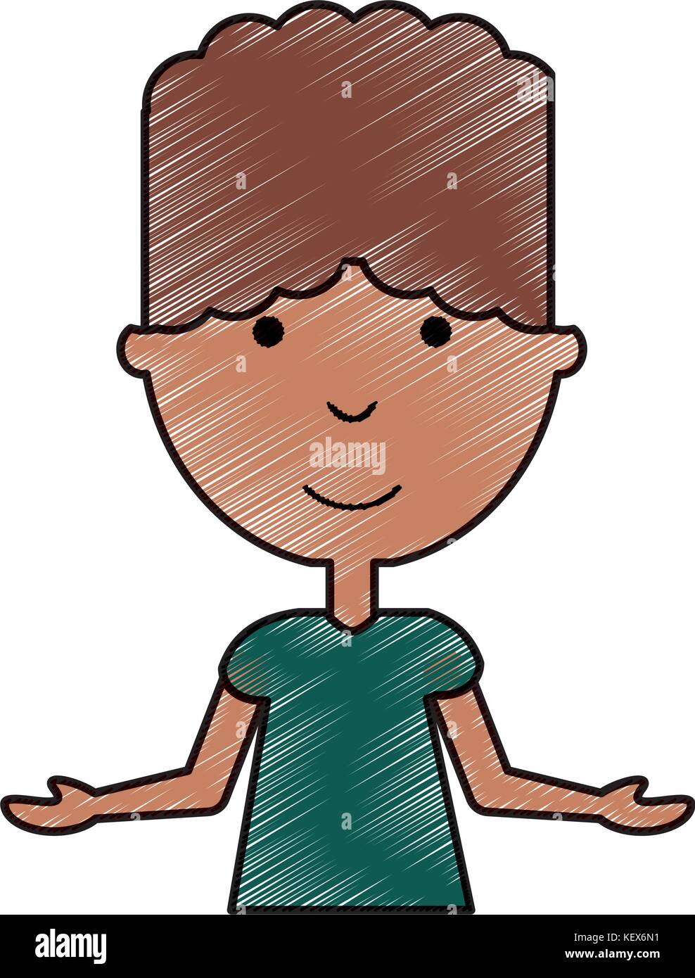 colored man with open arms over white background vector illustration ...