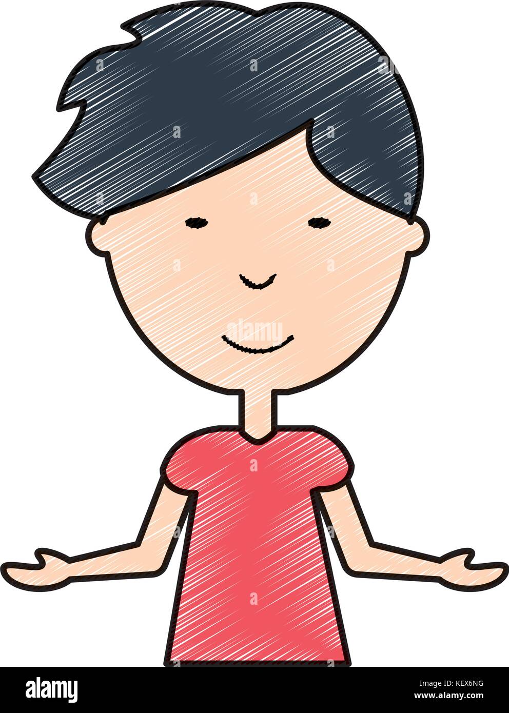colored man with open arms over white background vector illustration ...