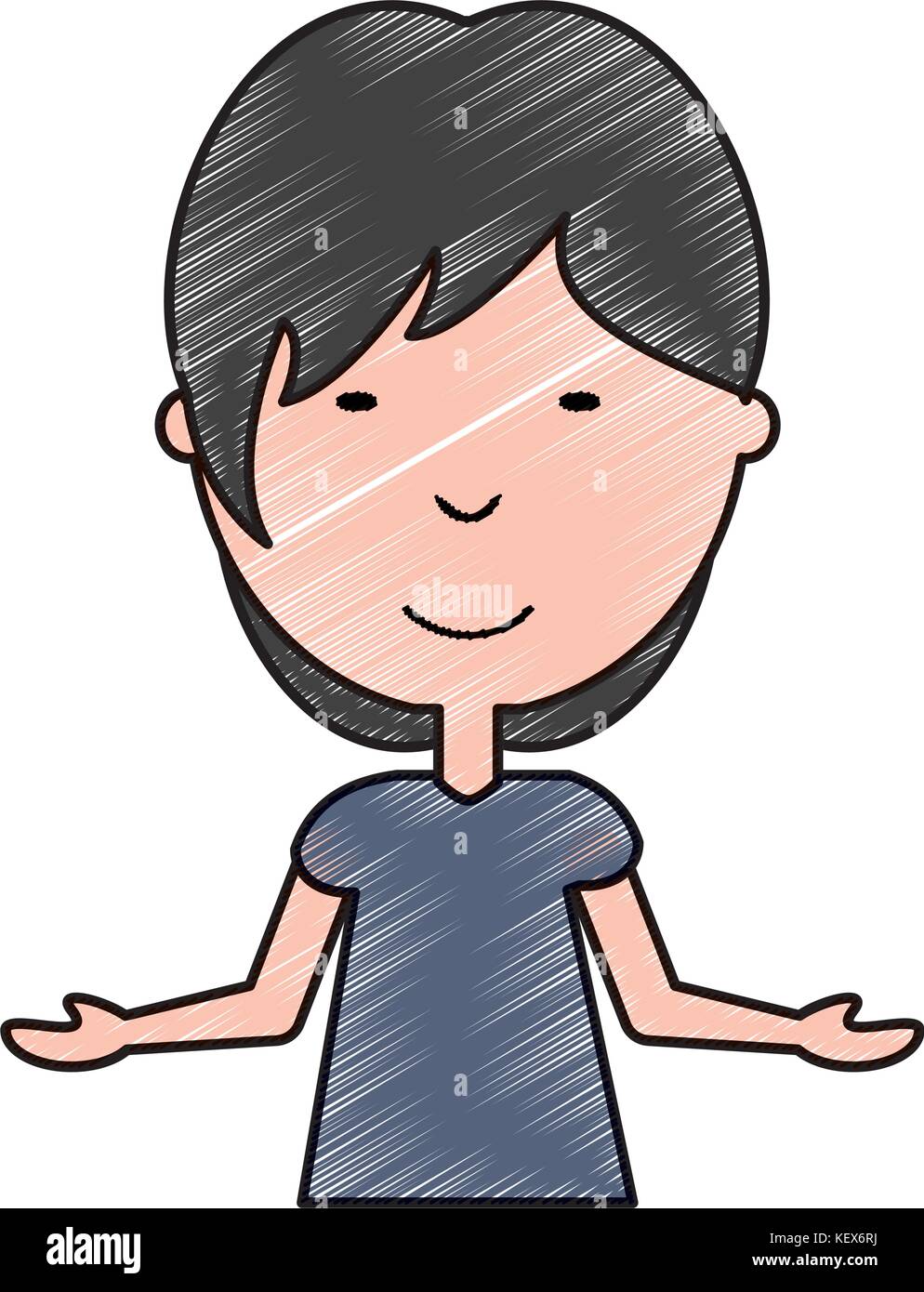 colored man with open arms over white background vector illustration ...