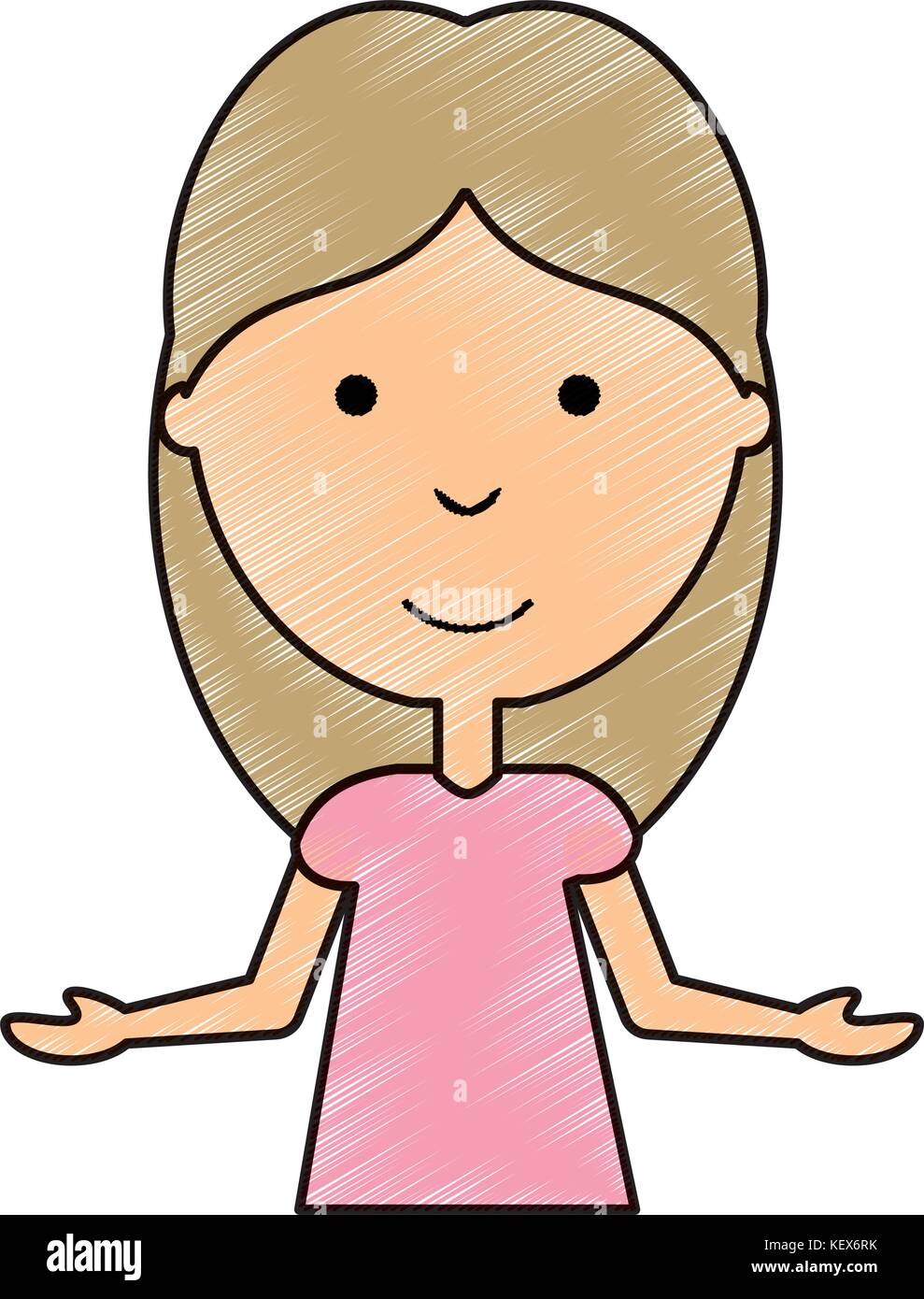 colored woman with open arms over white background vector illustration ...