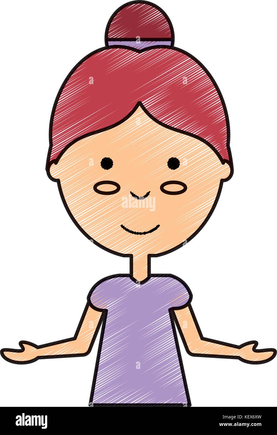 colored woman with open arms over white background vector illustration ...