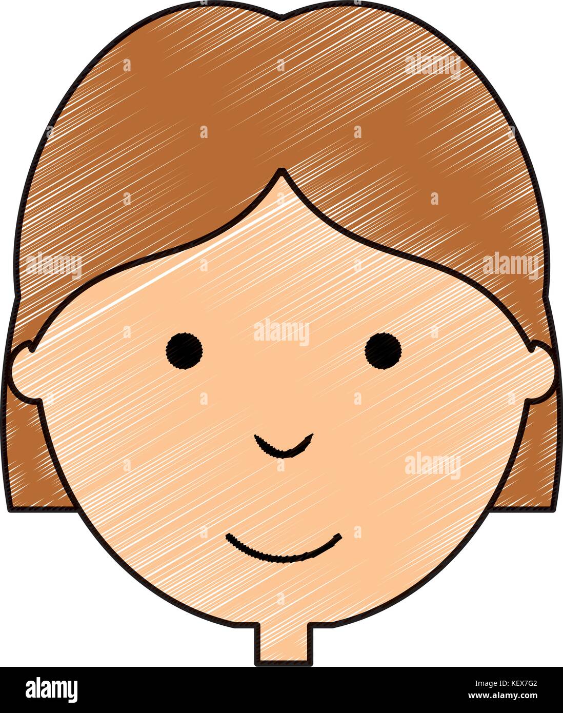 colored woman face doodle over white background vector illustration ...