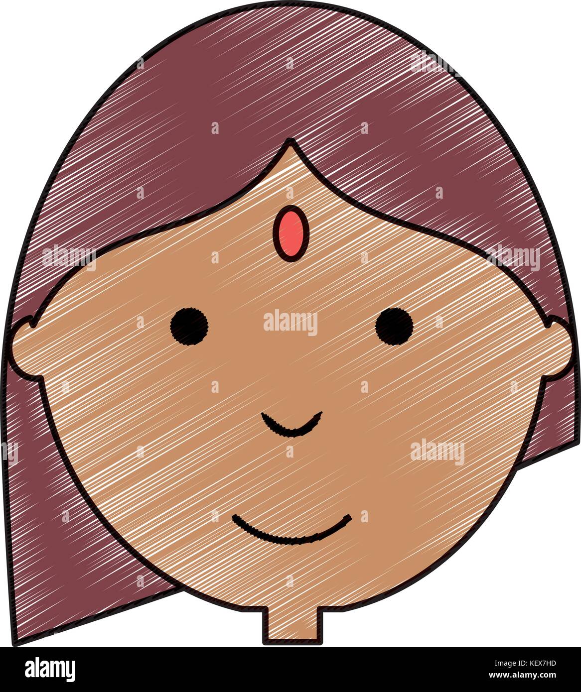 colored woman face doodle over white background vector illustration ...