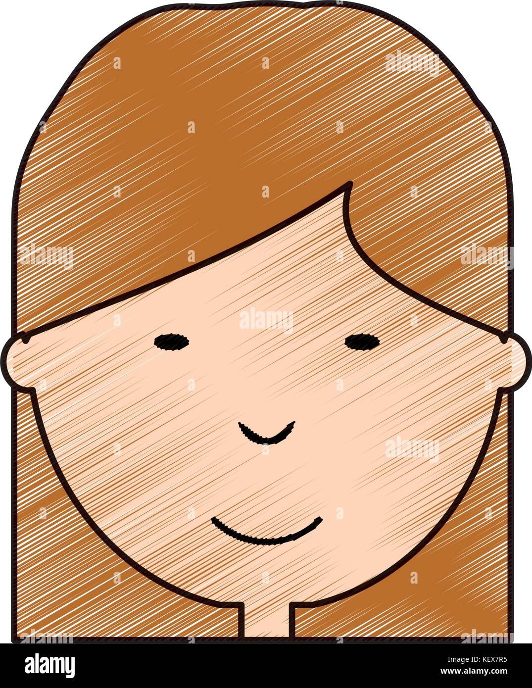 colored woman face doodle over white background vector illustration ...