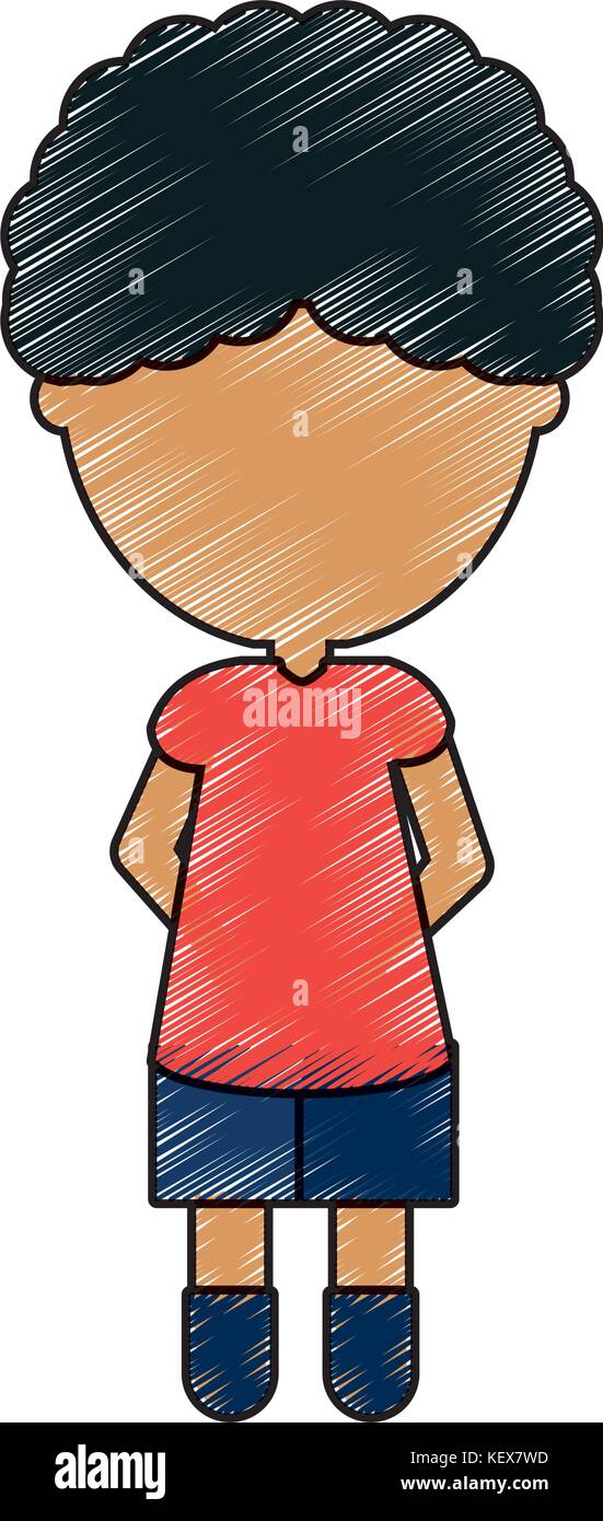 colored man doodle over white background vector illustration Stock ...