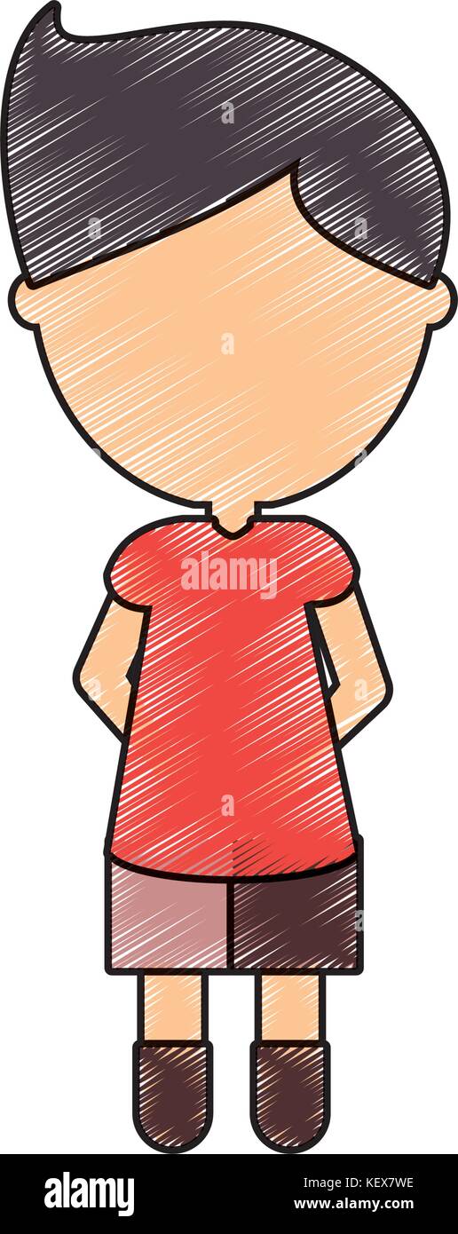 colored man doodle over white background vector illustration Stock ...