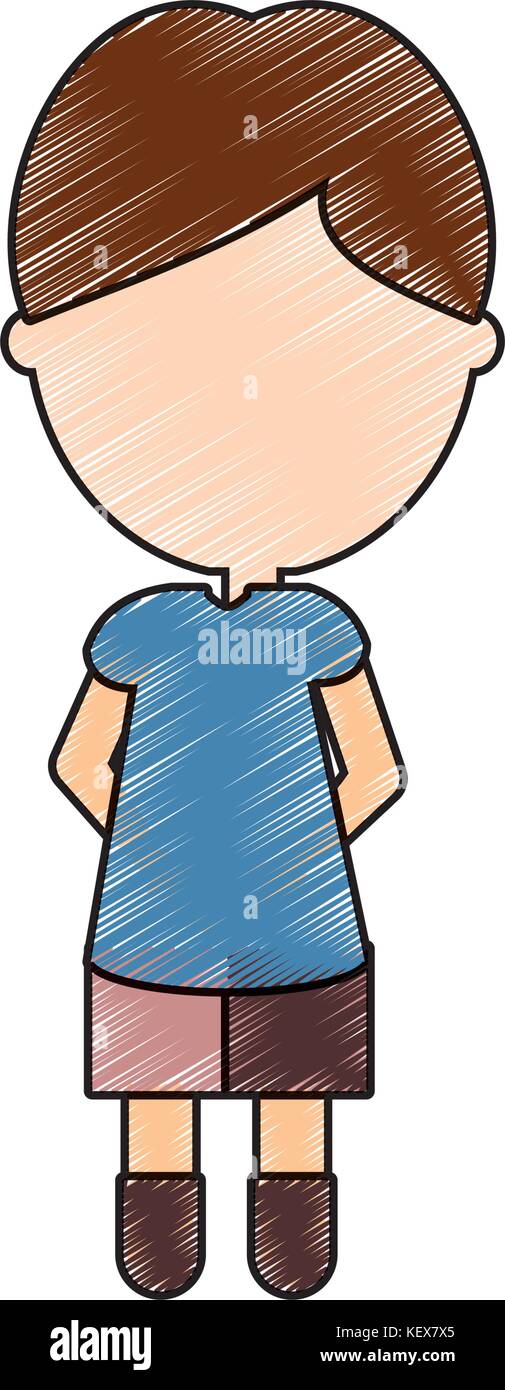 colored man doodle over white background vector illustration Stock ...