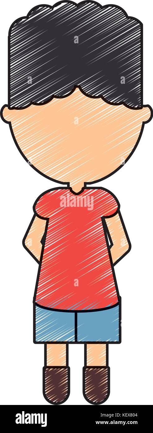 colored man doodle over white background vector illustration Stock ...