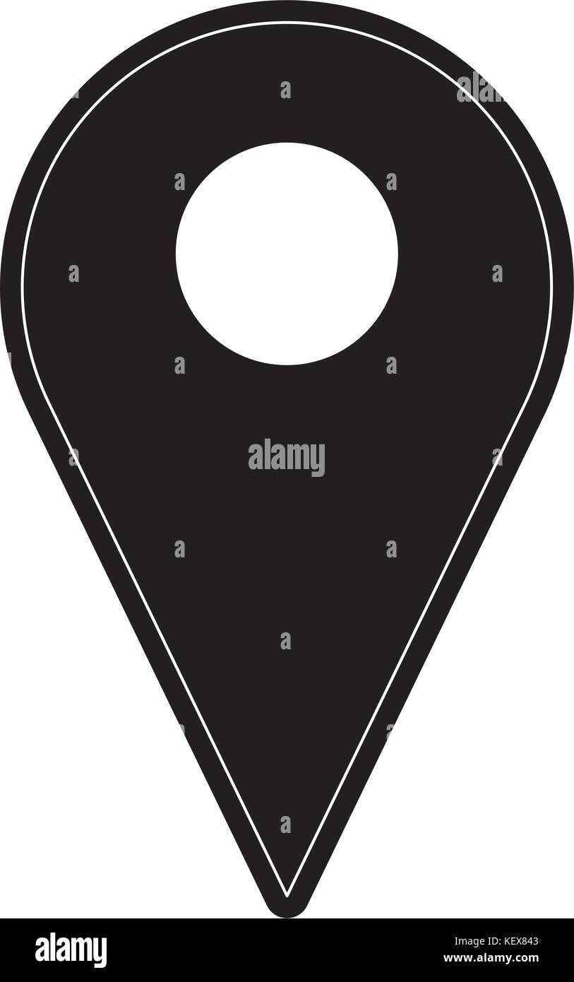 flat line monochromatic location symbol over white background vector ...