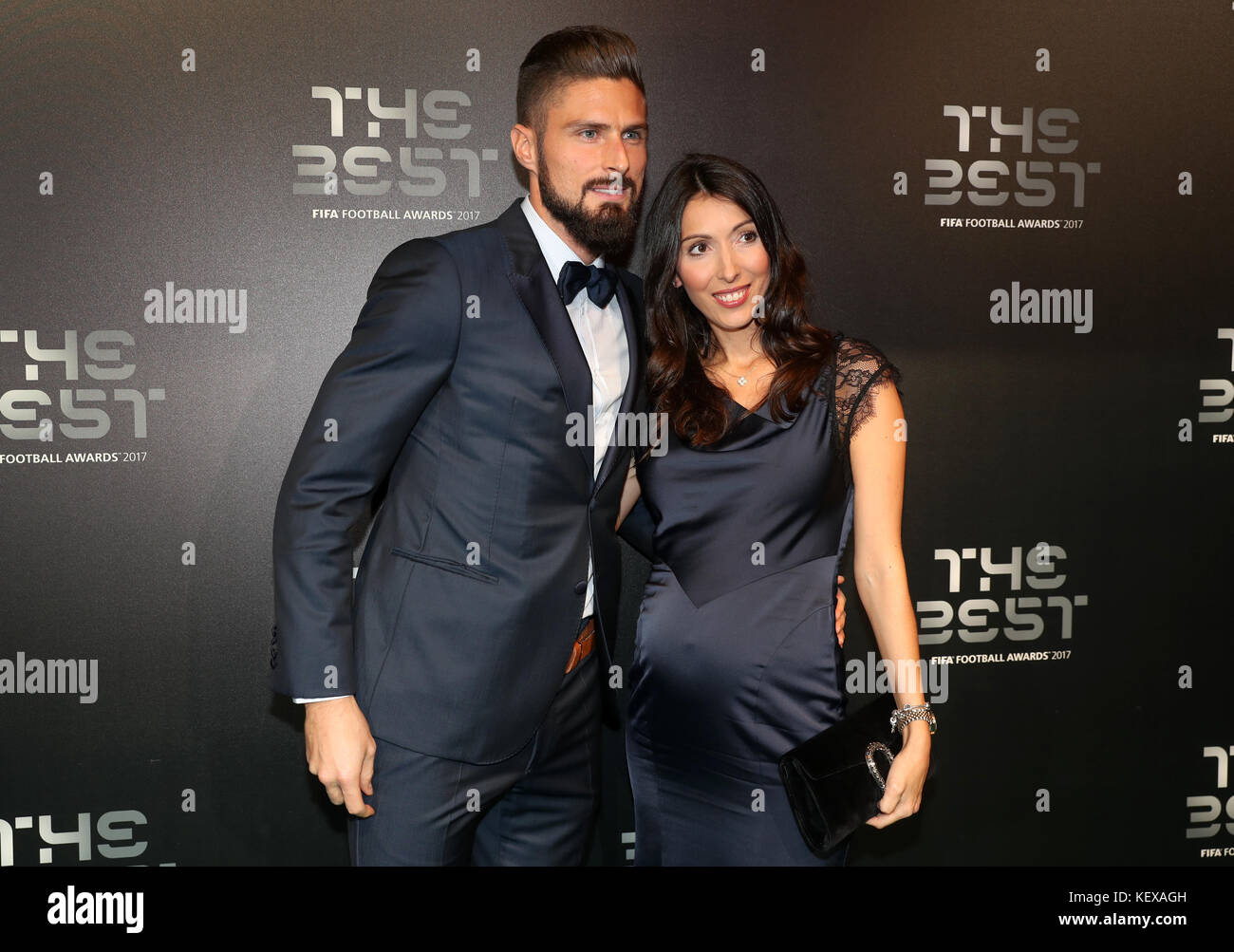 Olivier Giroud and Jennifer Giroud during the Best FIFA Football Awards ...