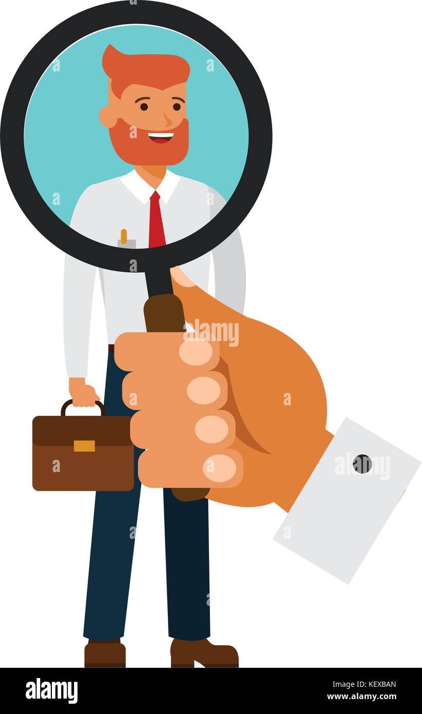 recruitment, hiring concept cartoon flat vector illustration concept on ...