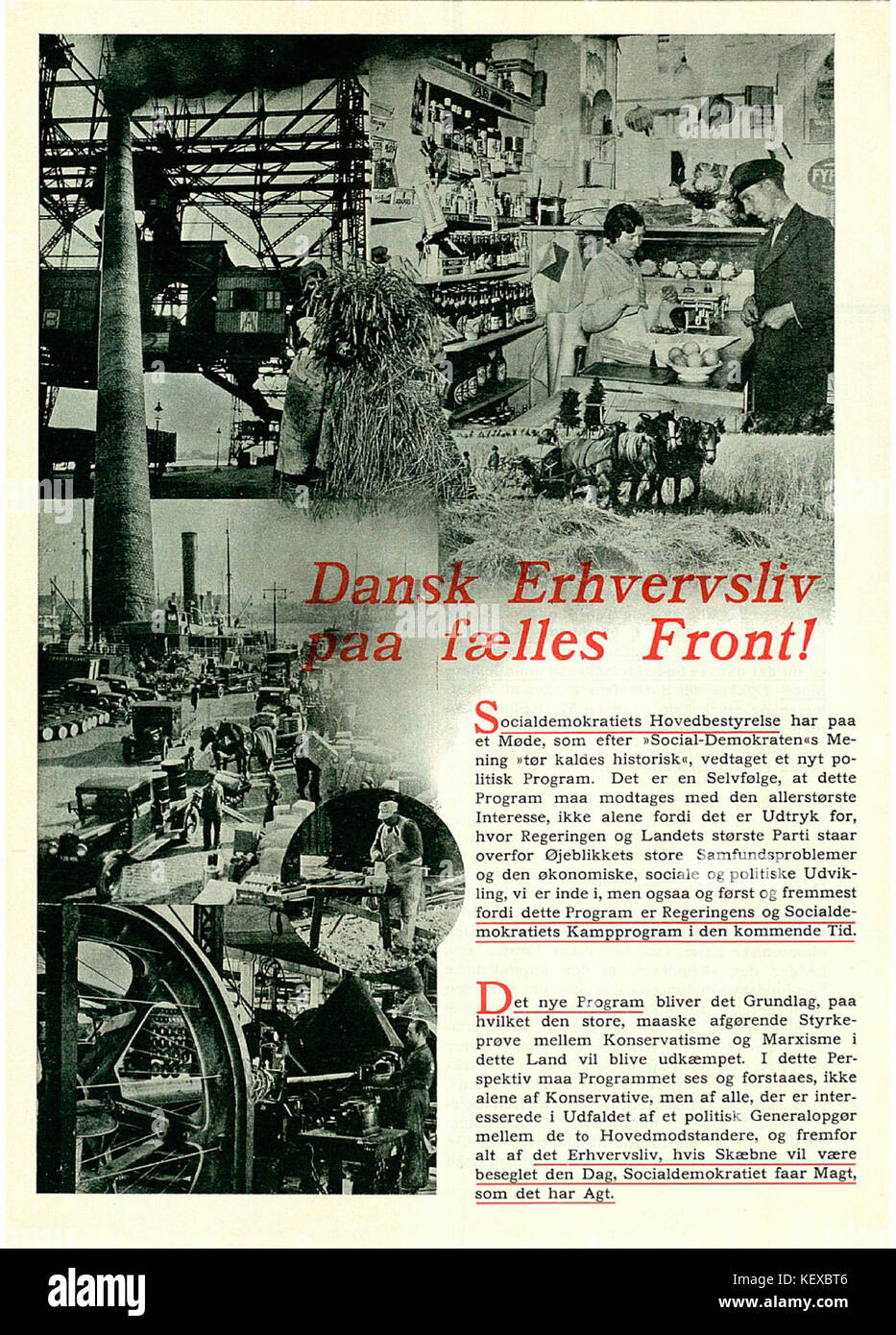 Conservative People's Party election poster (1935) (2 Stock Photo - Alamy