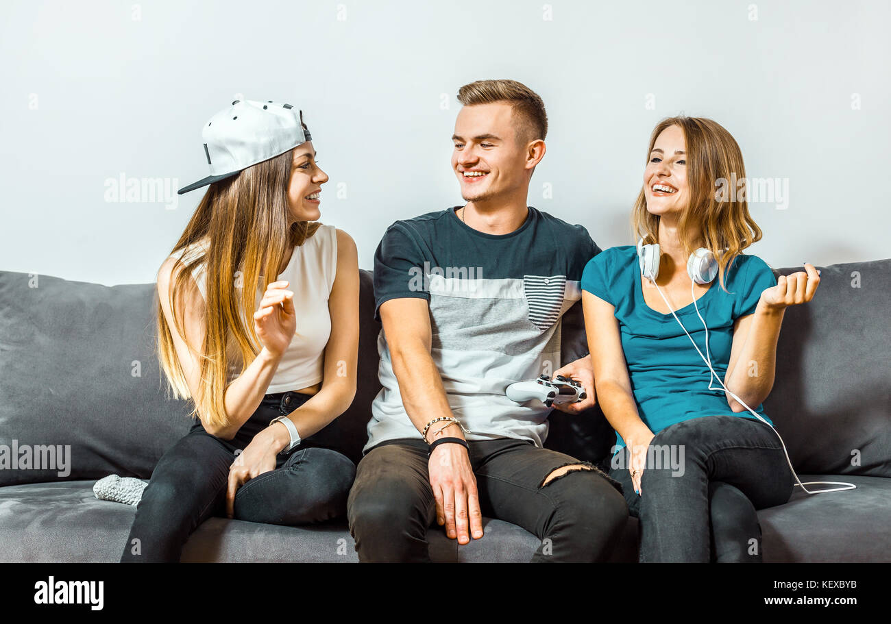 Friendly Indoor Conversation Stock Photo - Alamy