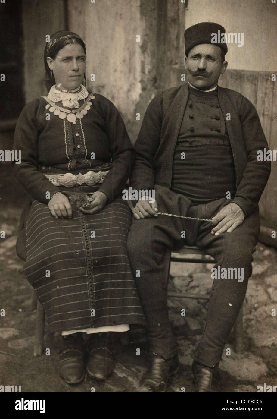 A traditional Bulgarian national costume, representing the country's ...