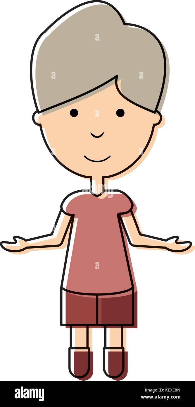 flat line colored man with open arms over white background vector ...