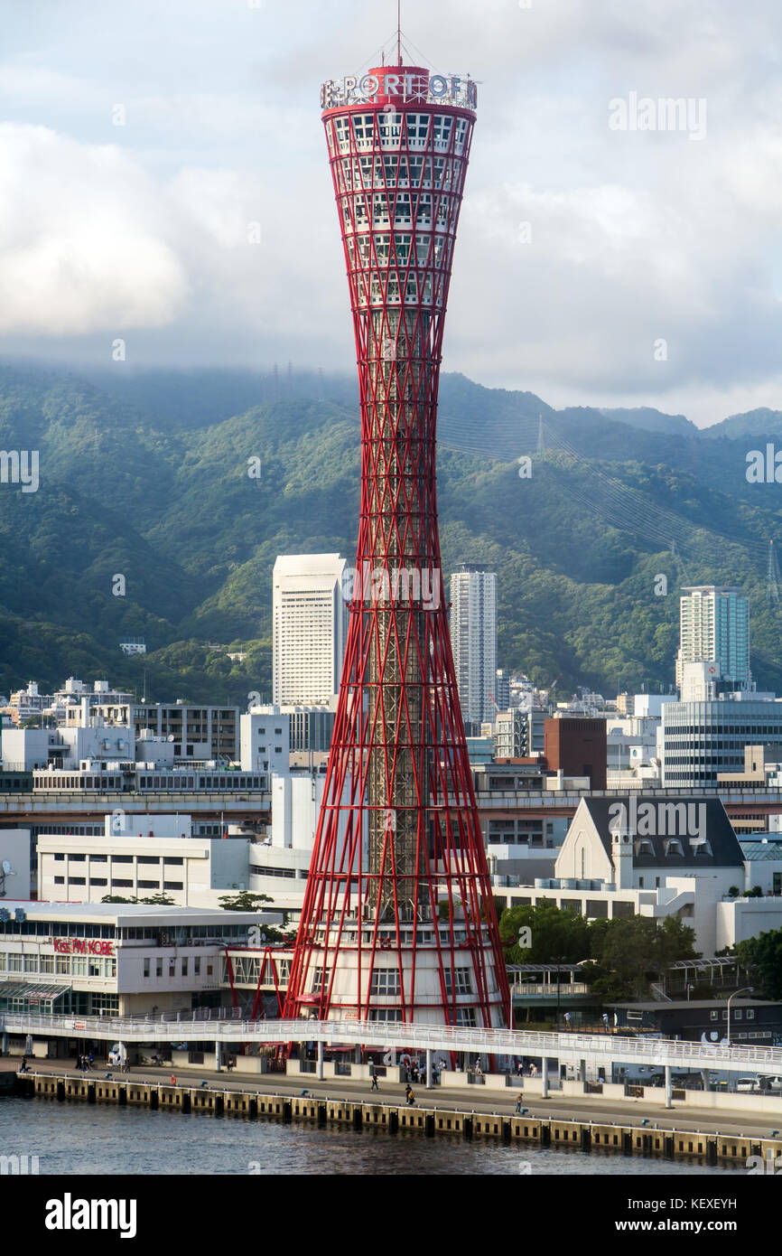 JAPAN, KOBE, JUL 01 2017, Modern-style architecture on embankment in ...