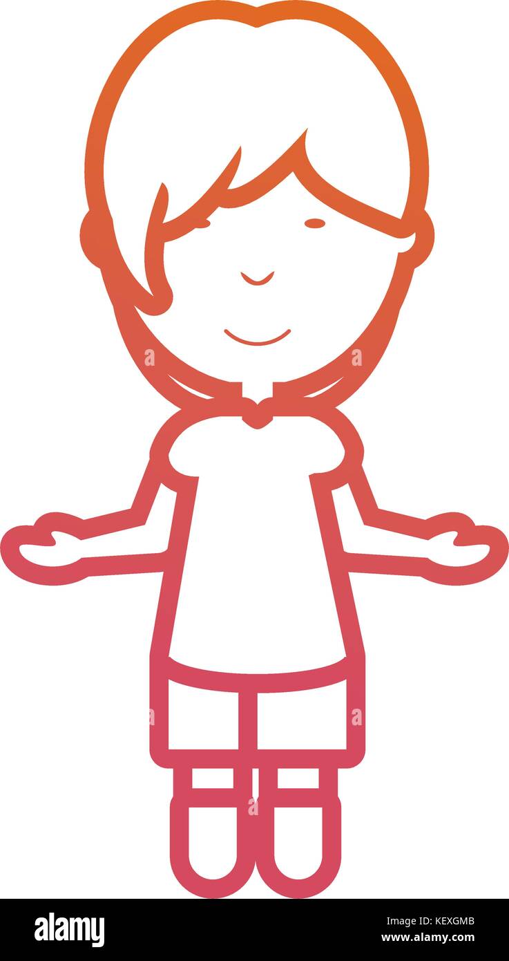 flatline colored man with open arms over white background vector ...