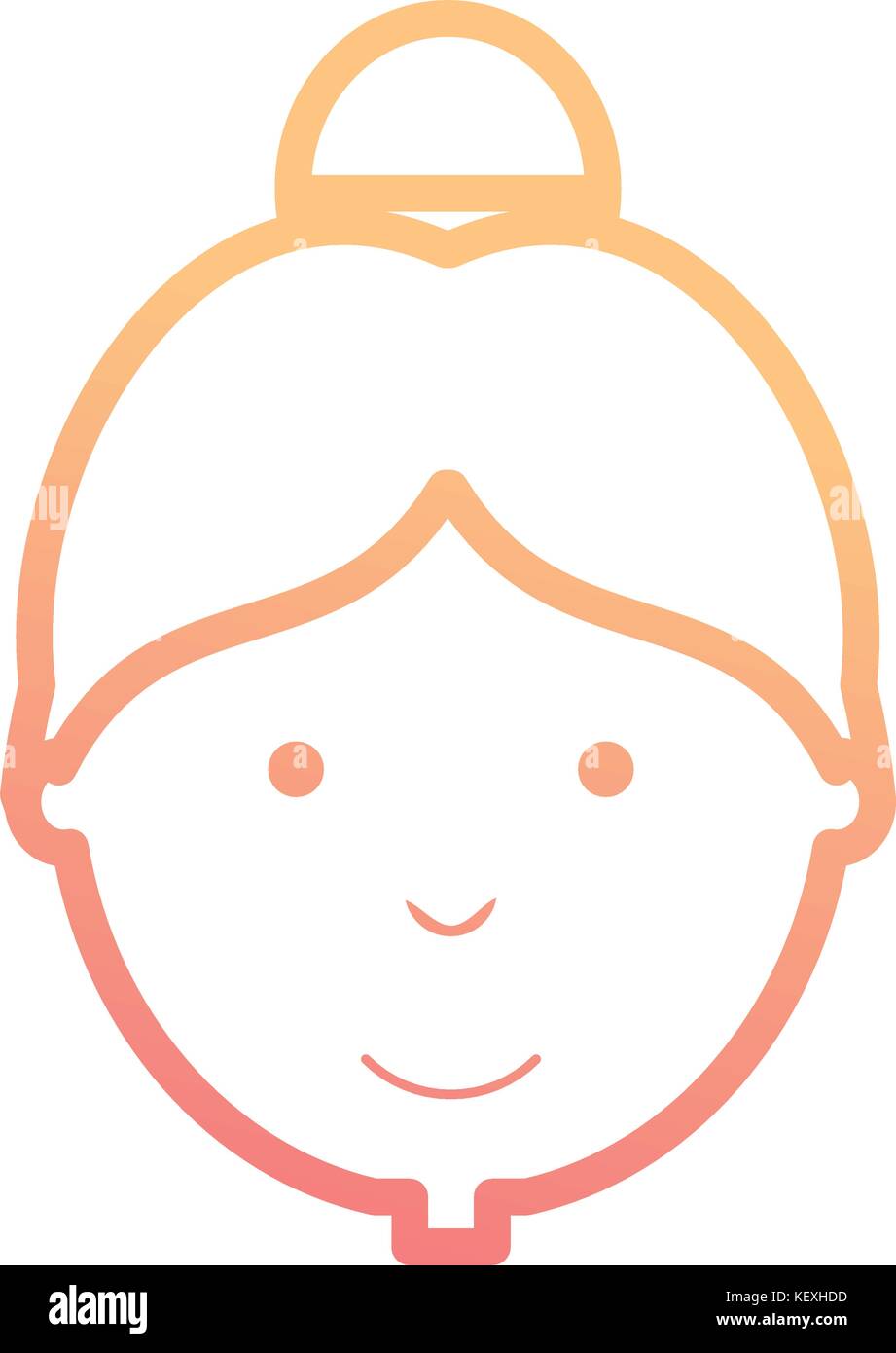 flat line woman face over white background vector illustration Stock ...