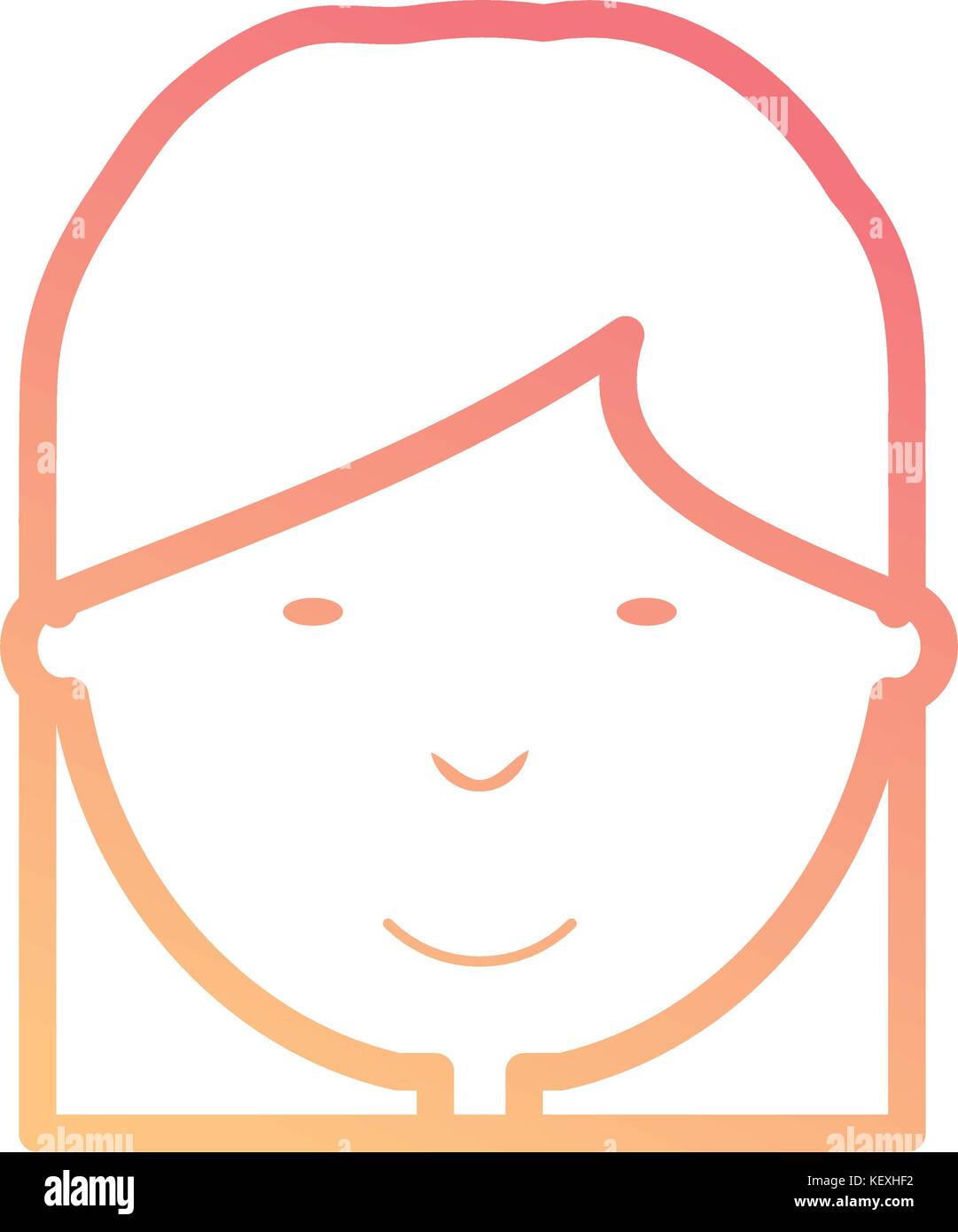 flat line woman face over white background vector illustration Stock ...
