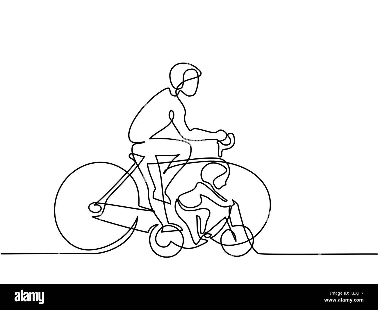 Line drawing bike person Stock Vector Images - Alamy