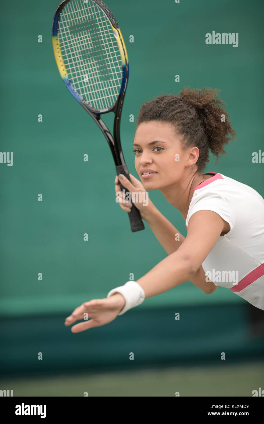 beautiful female tennis playe Stock Photo - Alamy