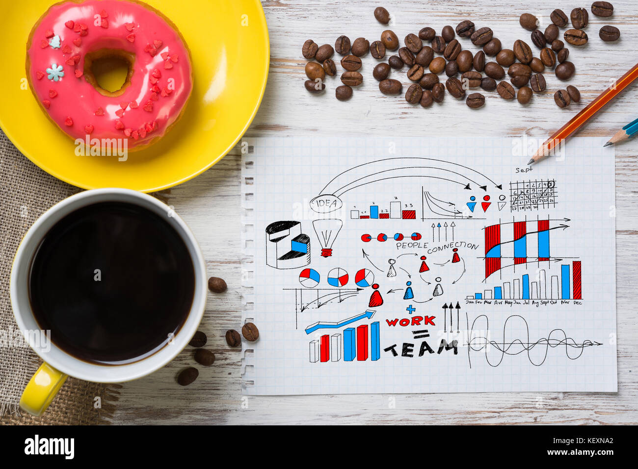 Coffee break with snack Stock Photo - Alamy